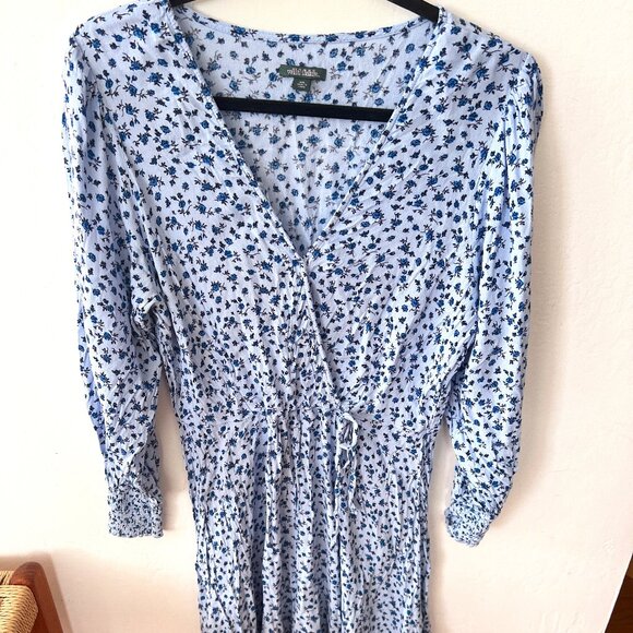 wild fable | Dresses | Wild Fable Brand Baby Blue Floral Wrap Dress Xxl ...